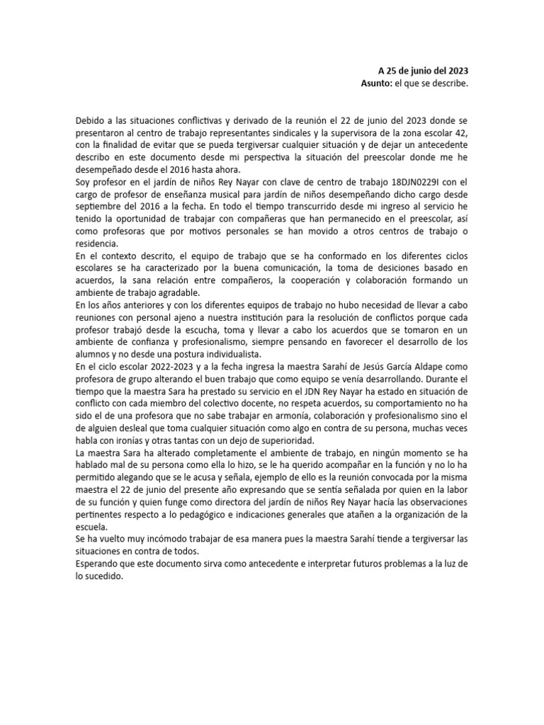 Oficio 1 | PDF | Educación de la primera infancia | Maestros