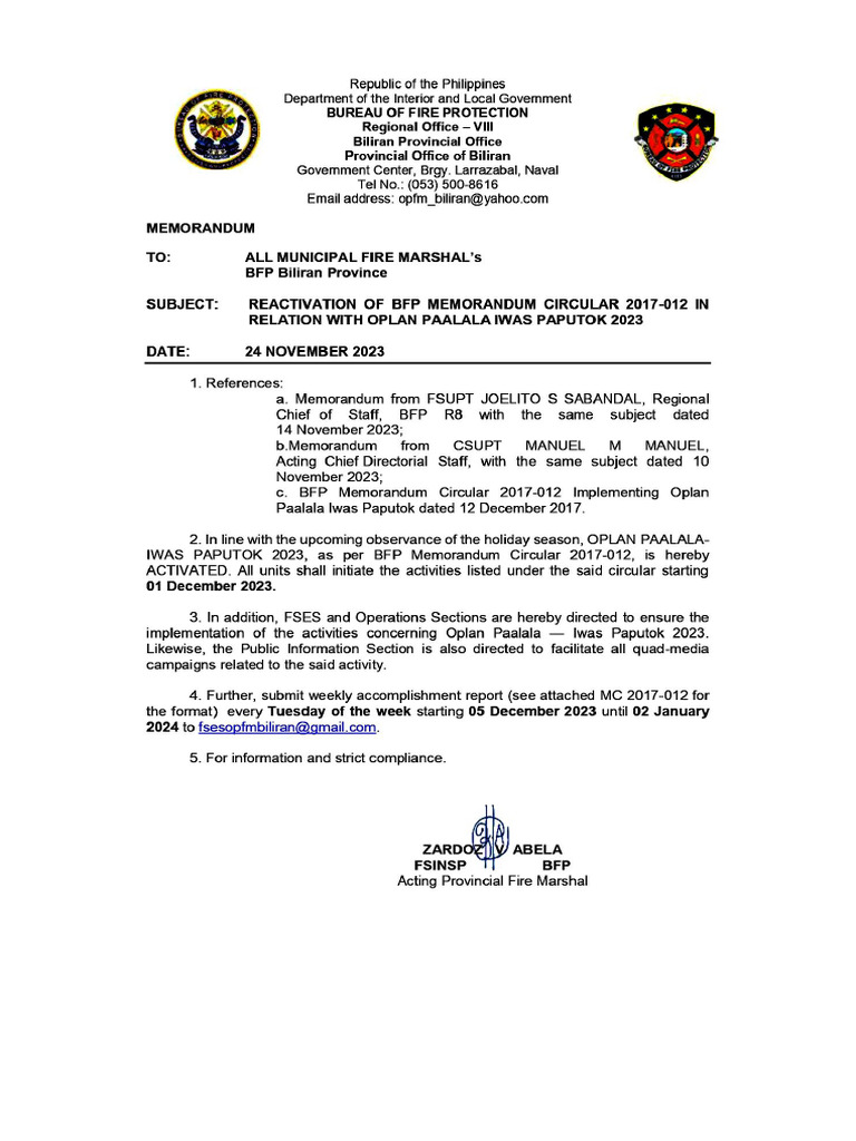 Oplan Iwas Paputok 2023 | PDF