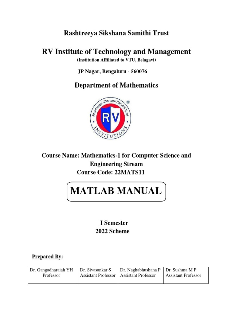 MATLAB Manual CS and IS | PDF | Matrix (Mathematics) | Trigonometric ... MATLAB Manual CS and IS | PDF | Matrix (Mathematics) | Trigonometric ...