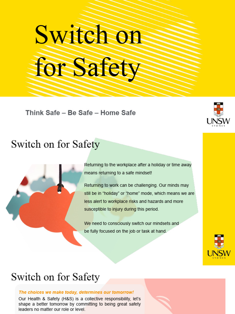 Switch On For Safety UNSW | PDF | Safety | Occupational Safety And Health