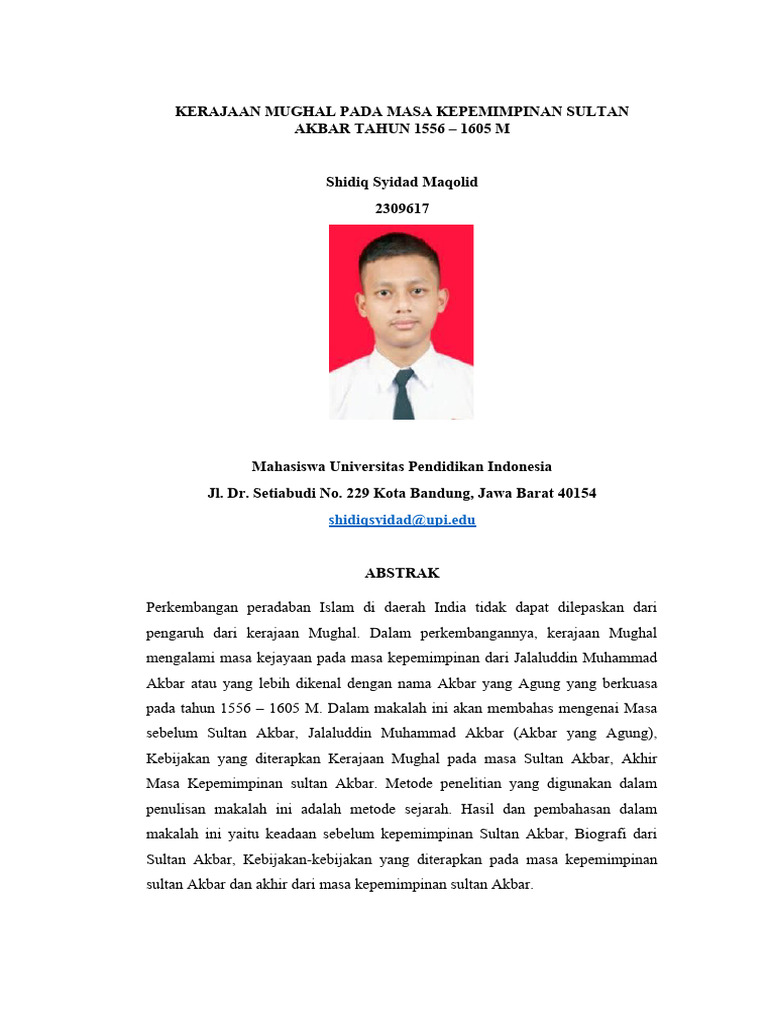 Perkembangan Kerajaan Mughal Dibawah Kepemimpinan Raja Akbar | PDF