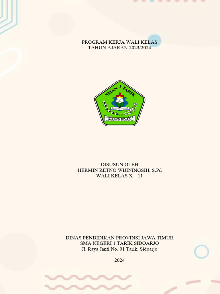 Program Kerja Wali Kelas X-11 2023/2024 | PDF