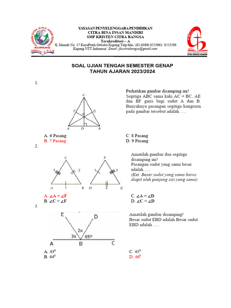 Soal SMTR Genap 2023.2024 | PDF