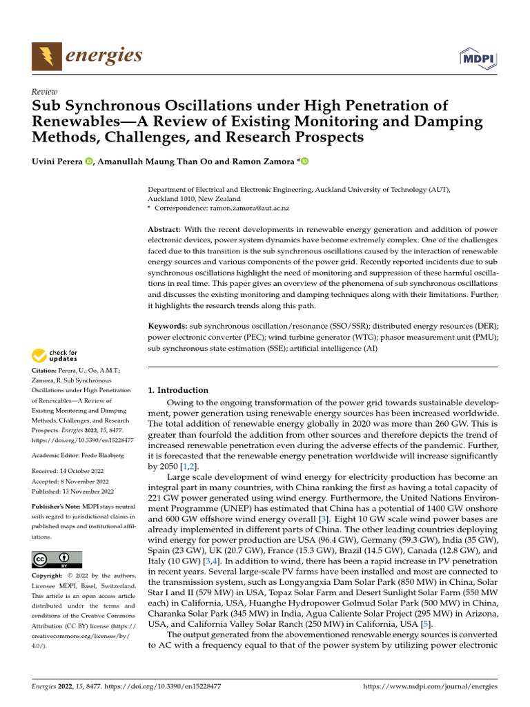 SSO Review | PDF | Electric Generator | Resonance