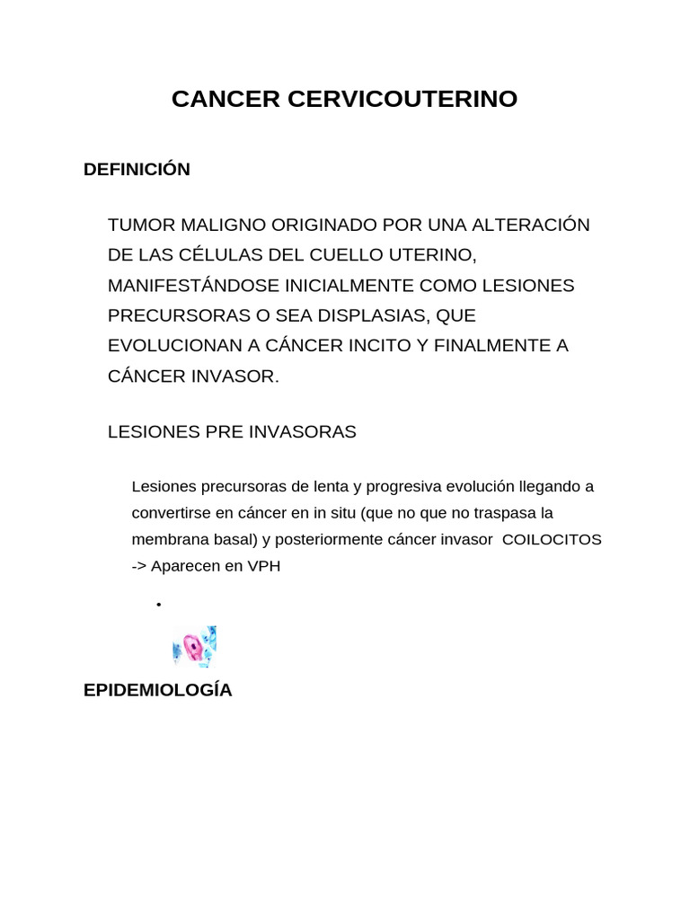 Cancer Cervicouterino | PDF | Cáncer de cuello uterino | Cáncer