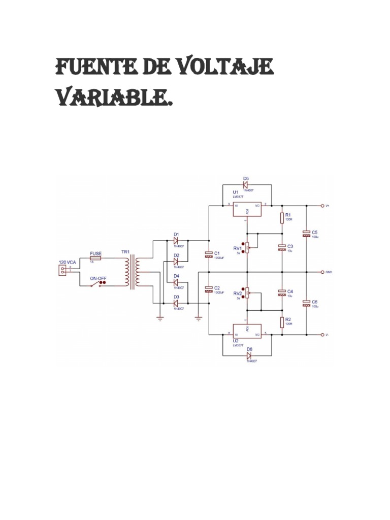 Fuente de Voltaje Variable | PDF | Rectificador | Diodo