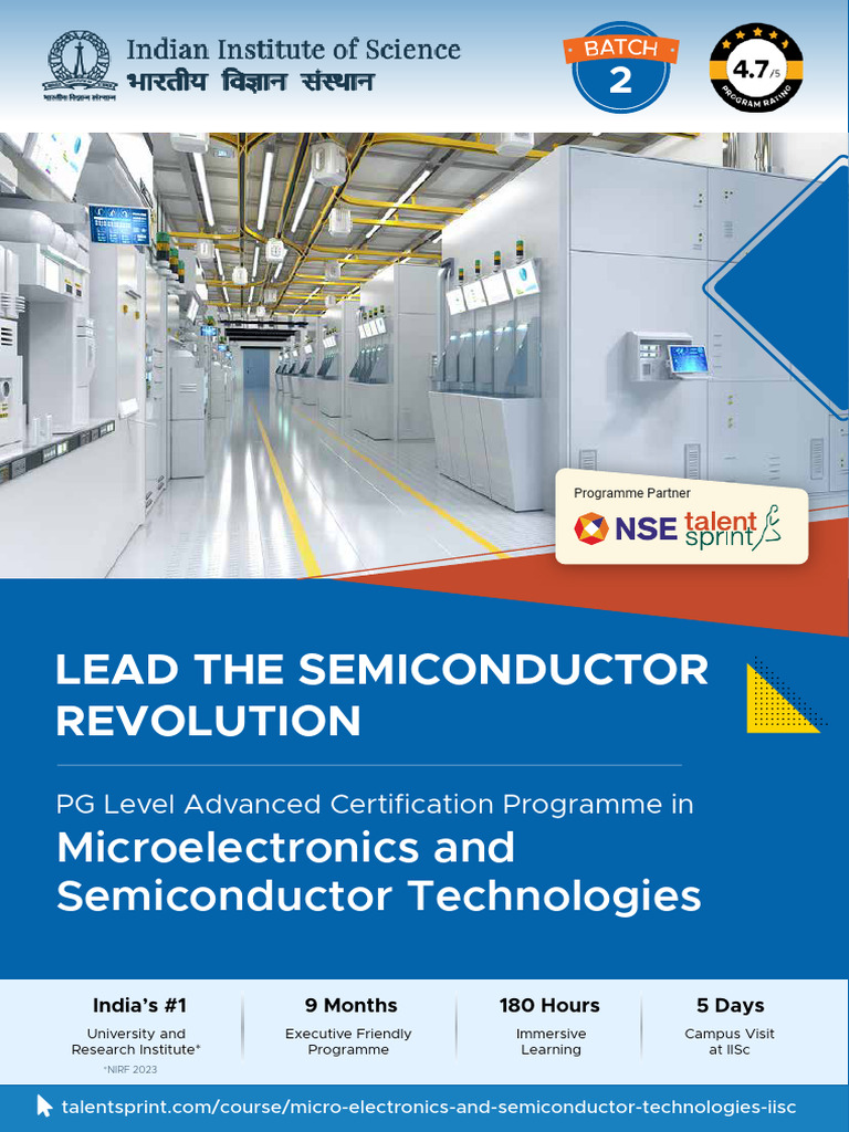 Brochure Pg Level Advanced Certification Programme In Micro And Nanoelectronics Iisc Pdf