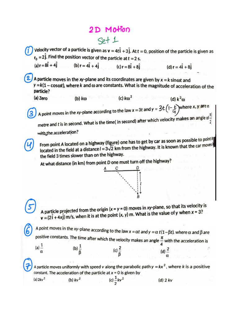2D Extra Practice Problems | PDF