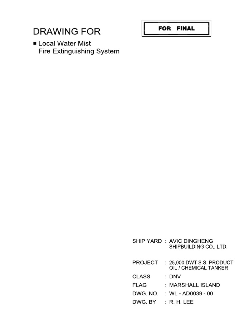 Final Drawing of Local Water Mist System | PDF | Fires | Pump