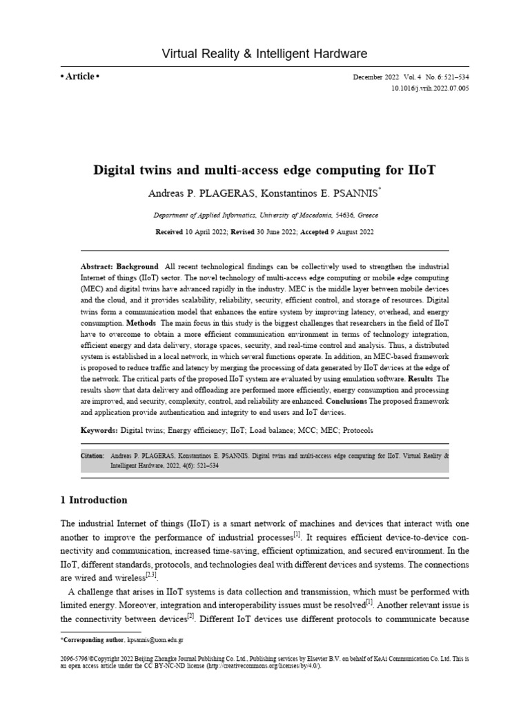 DT With Iiot Resource Management | PDF | Computer Network | Internet Of Things