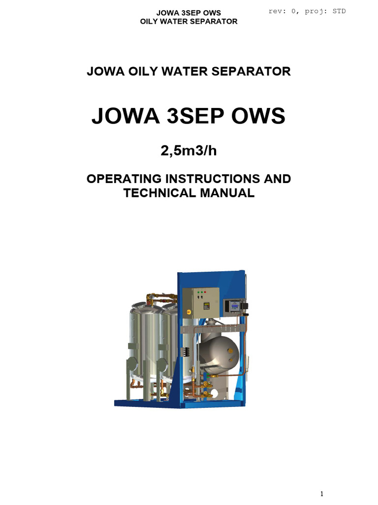JOWA 3 SEP OWS-2,5 Technical Manual With Seaguard 2016 | PDF