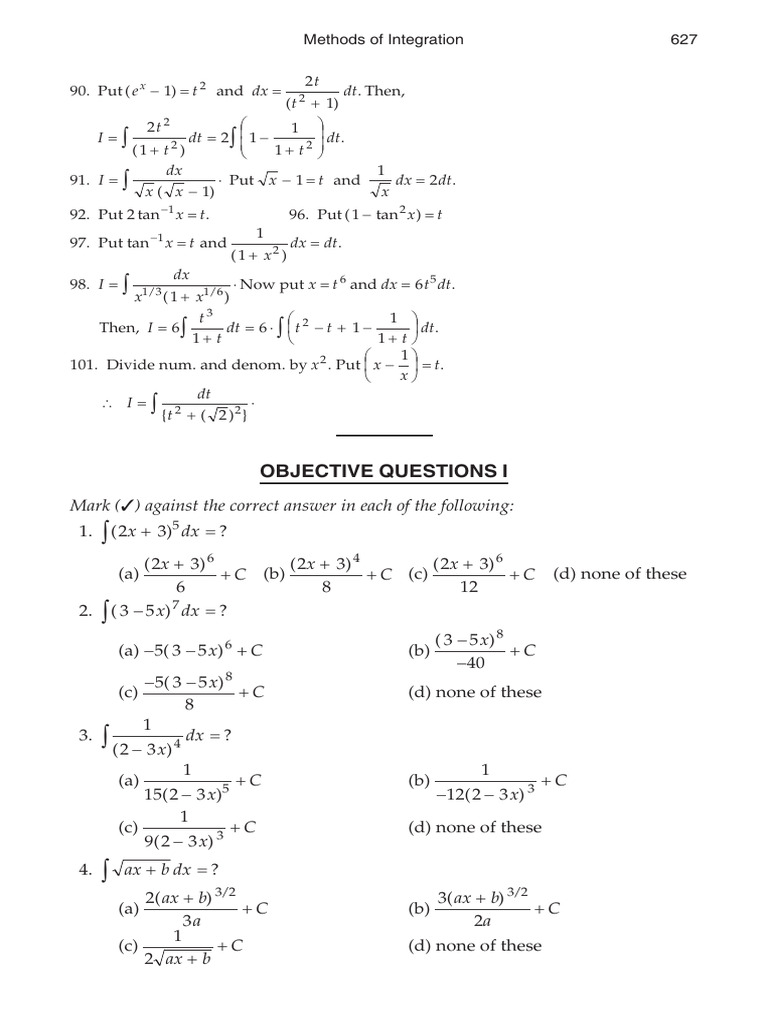 Basic Integration Questions For Practice | PDF | Mathematics