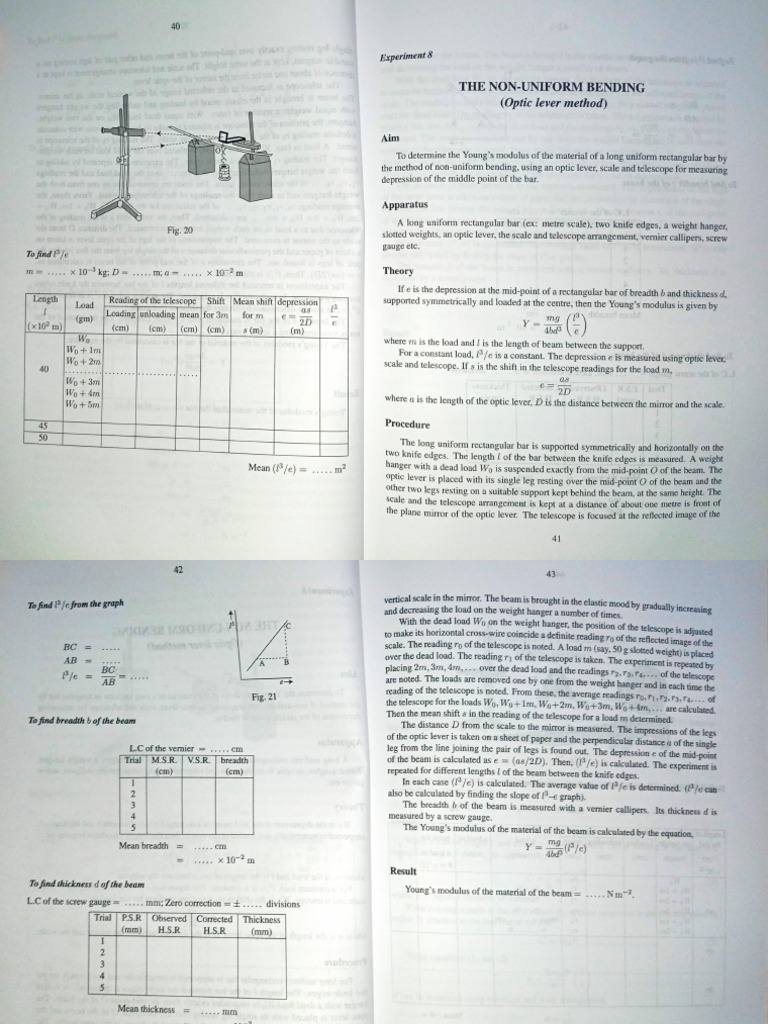 Non Uniform Bending Lab Manual | PDF | Mirror | Optics