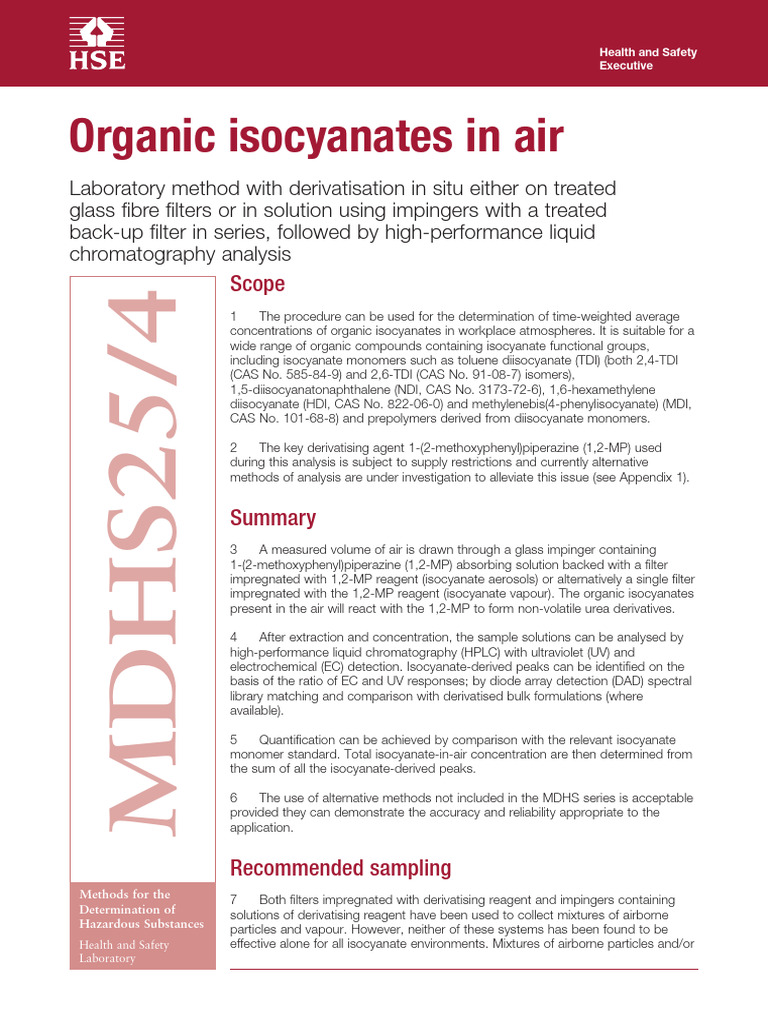 Monitoring Organic Isocyanates in Air | PDF | High Performance Liquid ...