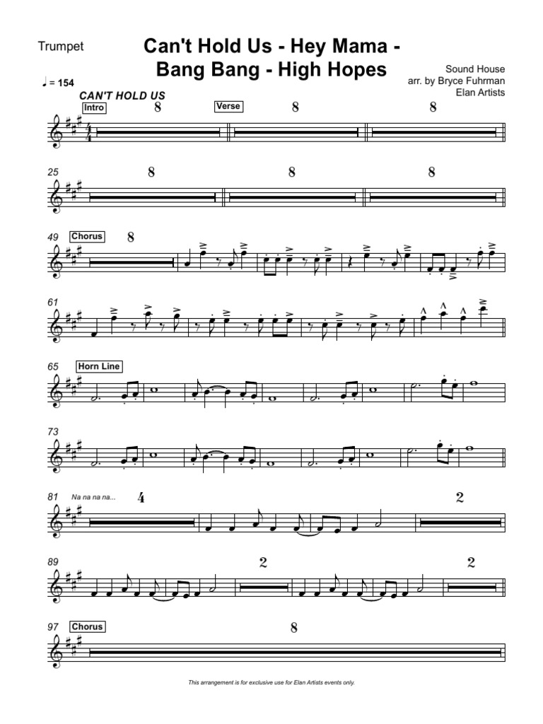 Ceiling Can't Hold Us Medley (Sound House) - Trumpet | PDF