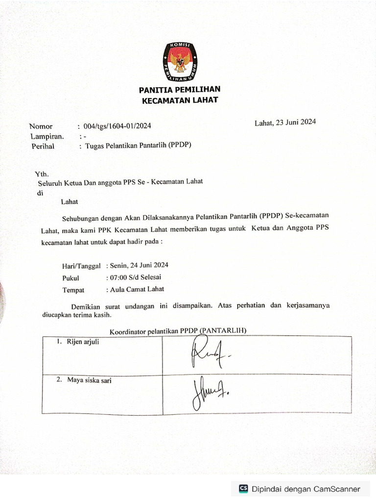 Undangan Pelantikan PPDP | PDF