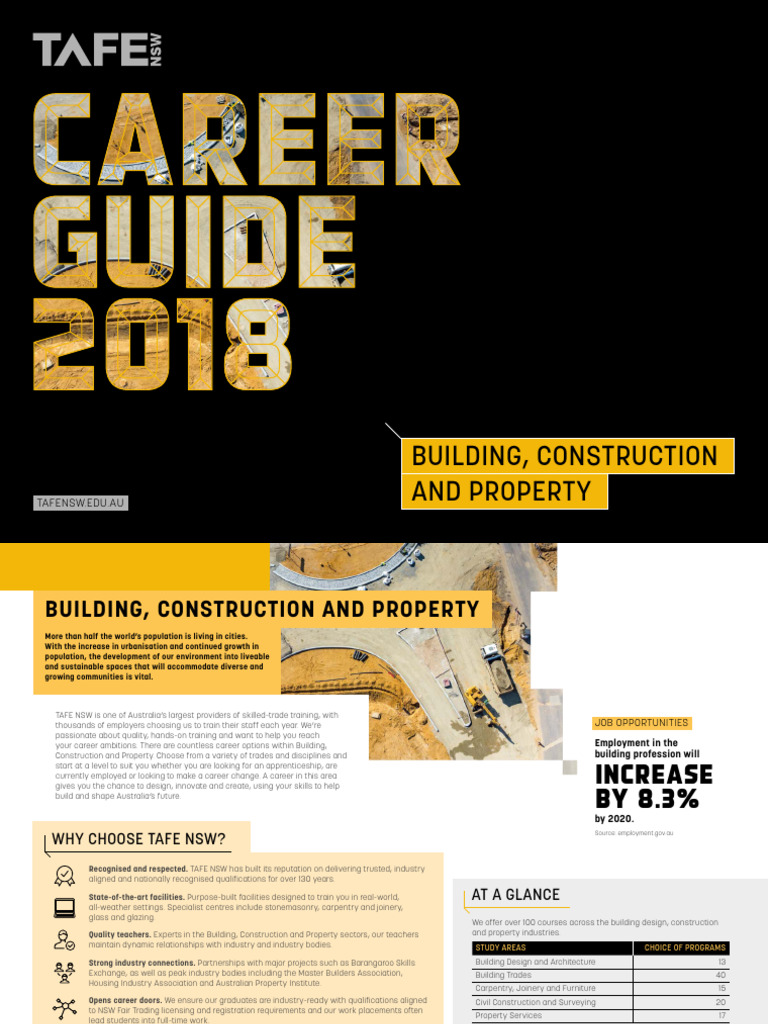 TAFE NSW Building Construction Property Career Guide | PDF | Carpentry