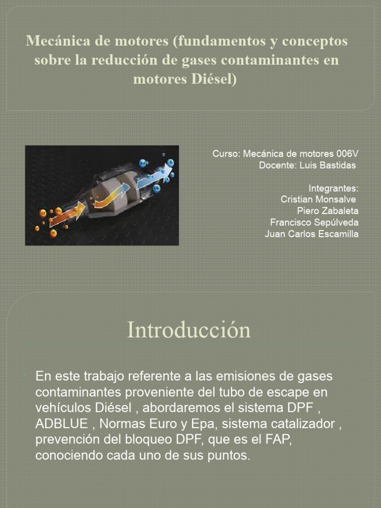 Mecá¡Nica de Motores (DPF) | PDF