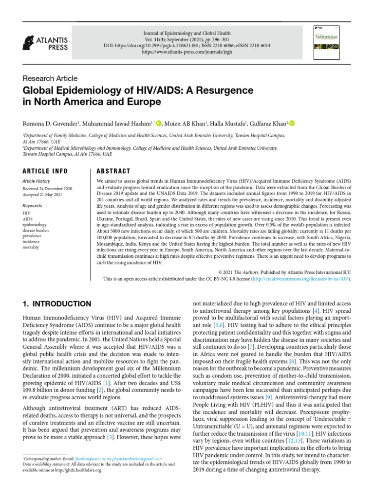 Jegh K 210621 001 | PDF | Hiv/Aids | Management Of Hiv/Aids