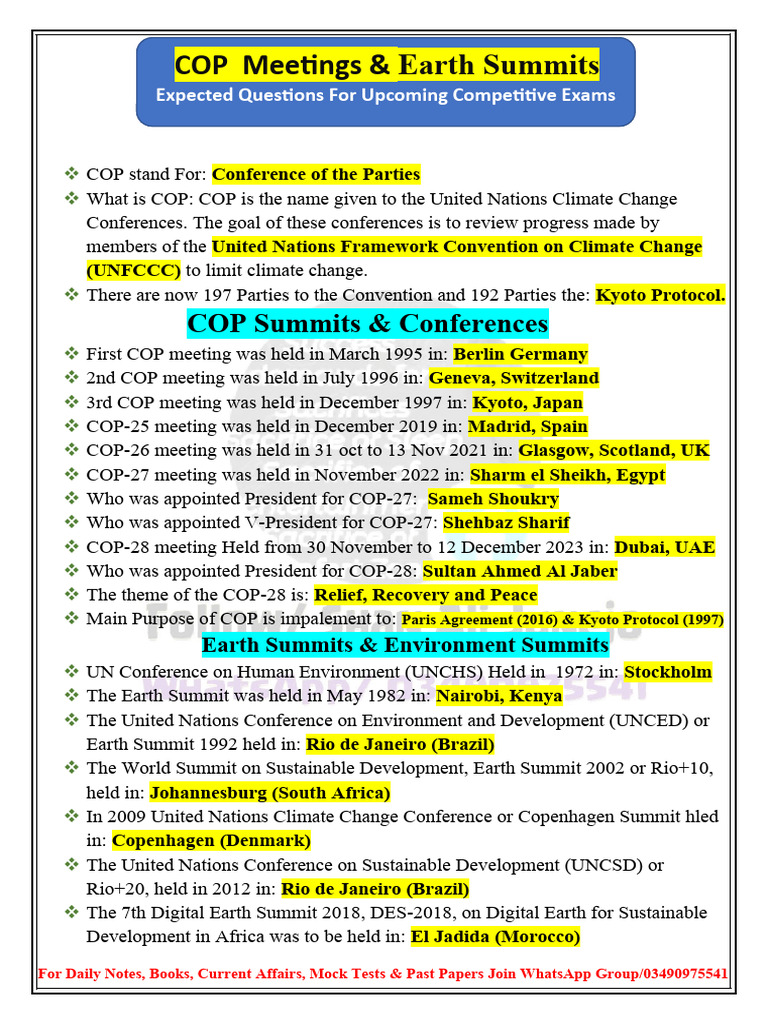 COP Conference of Parties COP 28 COP 29 | PDF | United Nations ...