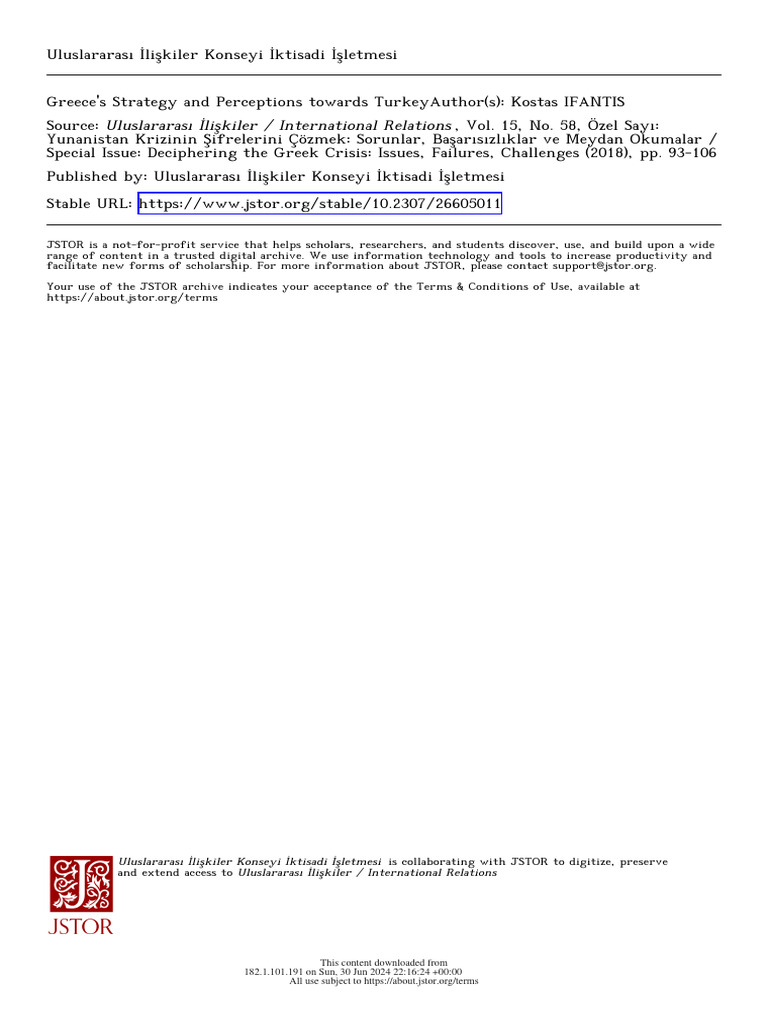 IFANTIS GreecesStrategyPerceptions 2018 | PDF | Greece | European Union