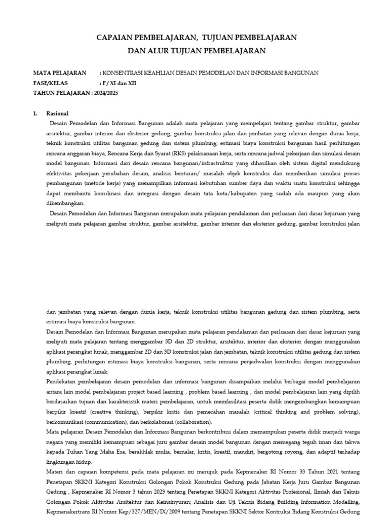 Analisis CP - TP - Atp Mata Pelajaran Konsentrasi Keahlian Dpib 2425 | PDF