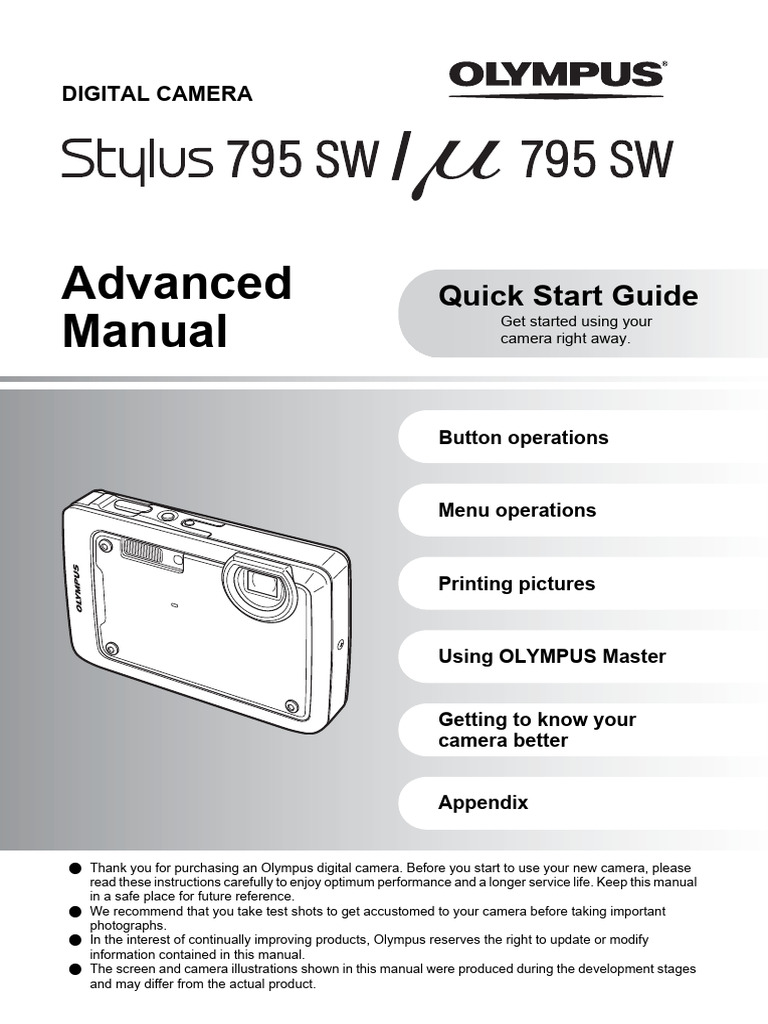 Camera Manual Mju795sw - e | PDF | Digital Camera Modes | Imaging