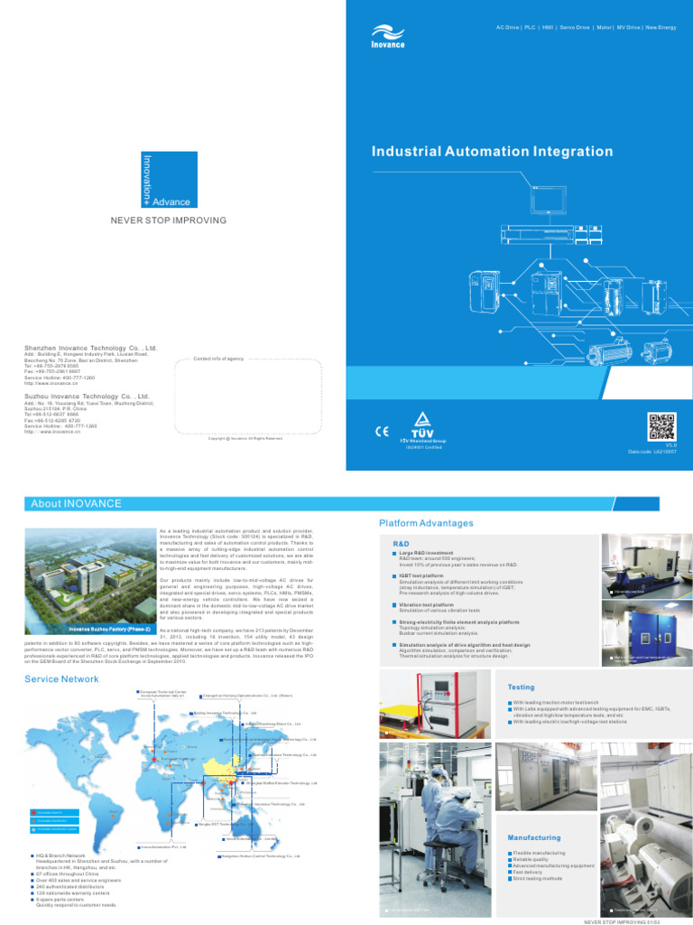 Inovance Industrial Automation Integration Pdf Programmable Logic Controller Usb