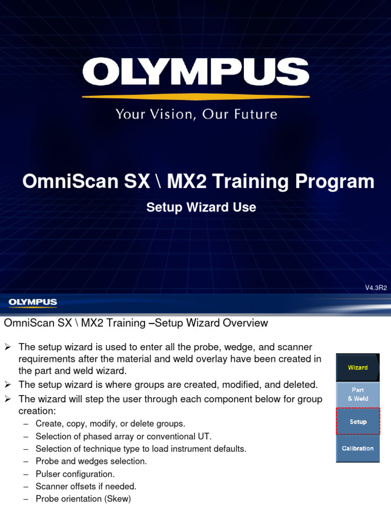 OmniScan SX/MX2 Setup Wizard Guide | PDF | Aperture | Calibration