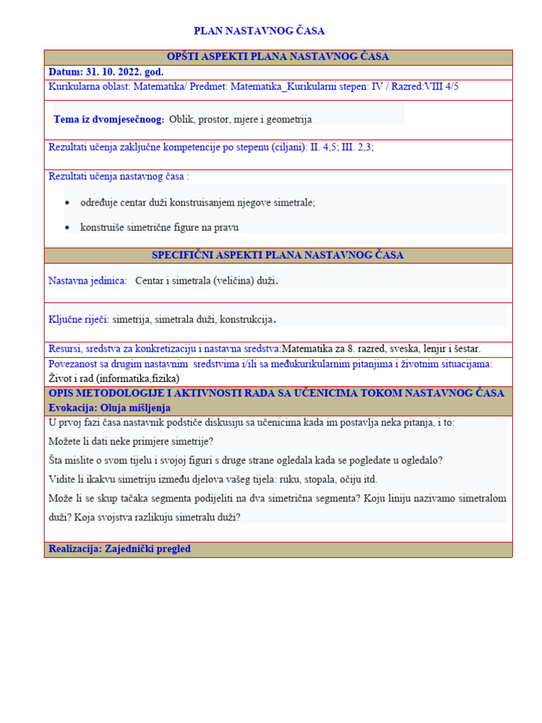 Centar I Simetrala Duži | PDF