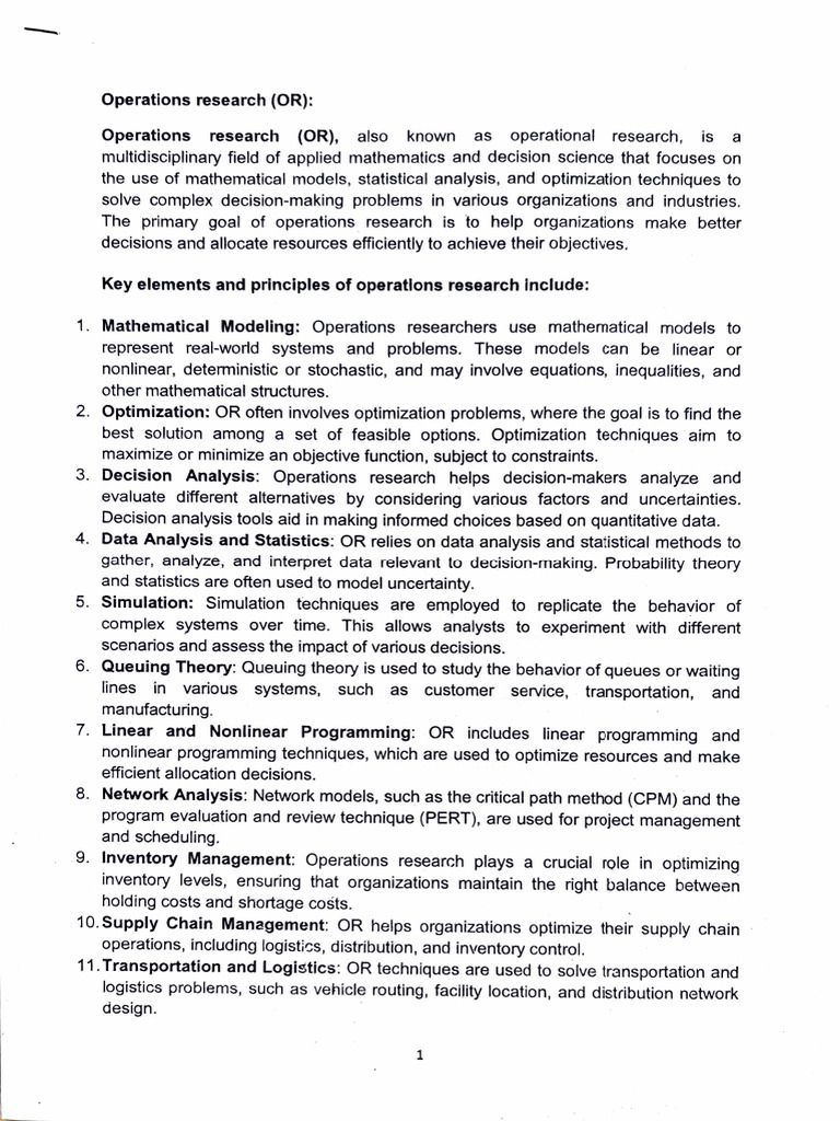 Operations Research | PDF | Mathematical Optimization | Linear Programming