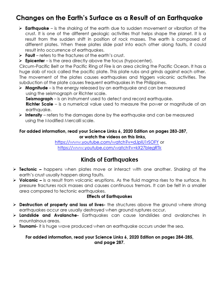 Reviewer For 6th Grade Science - 4th Quarter | PDF | Volcano | Types Of ...
