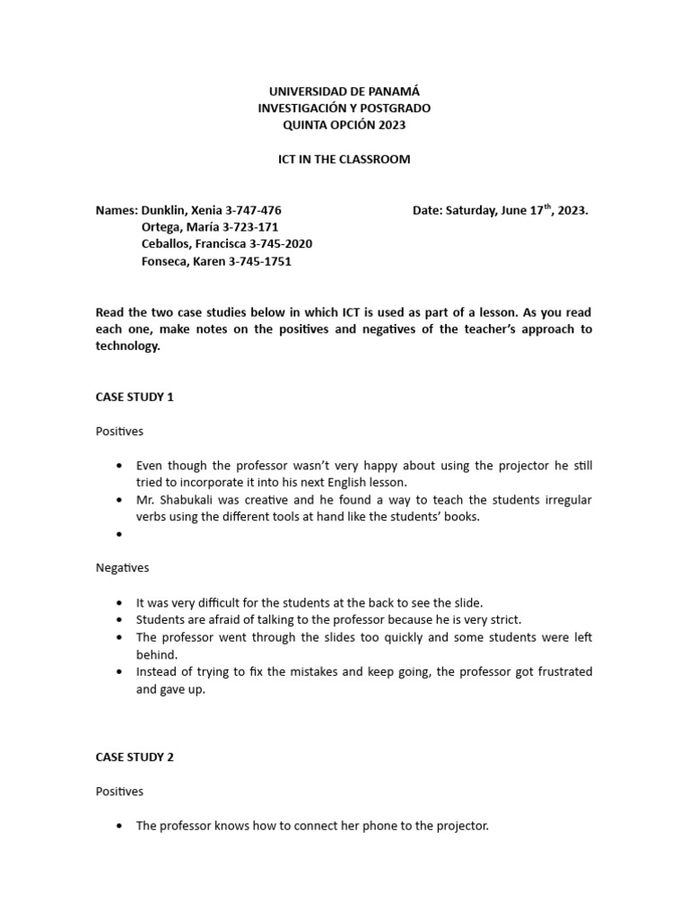 Ict Activity 1 - Case Study | PDF | Educational Technology | Learning