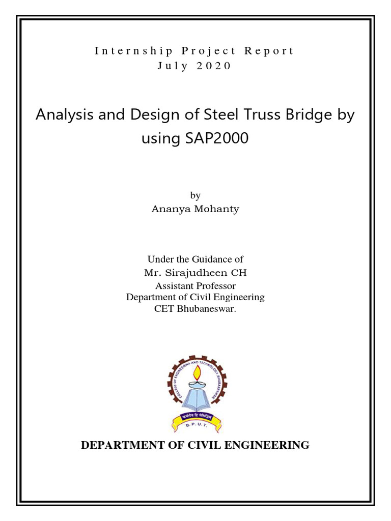 Analysis and Design of Steel Truss Bridge by Using SAP2000 | PDF ...