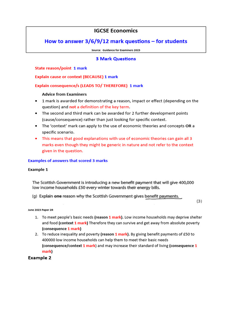 Breakdown of 3 6 9 12 Mark Questions For Students | PDF | Career ...