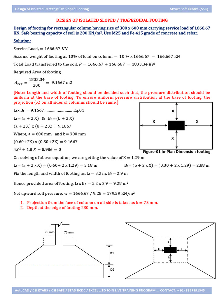 ? Download PDF (Sloped Footing Design) | PDF | Building Engineering ...