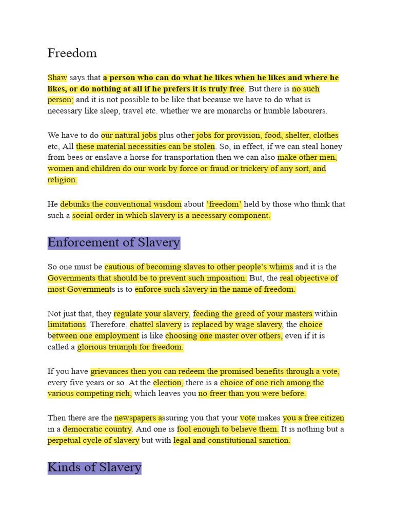 Freedom | PDF | Slavery | Ideologies