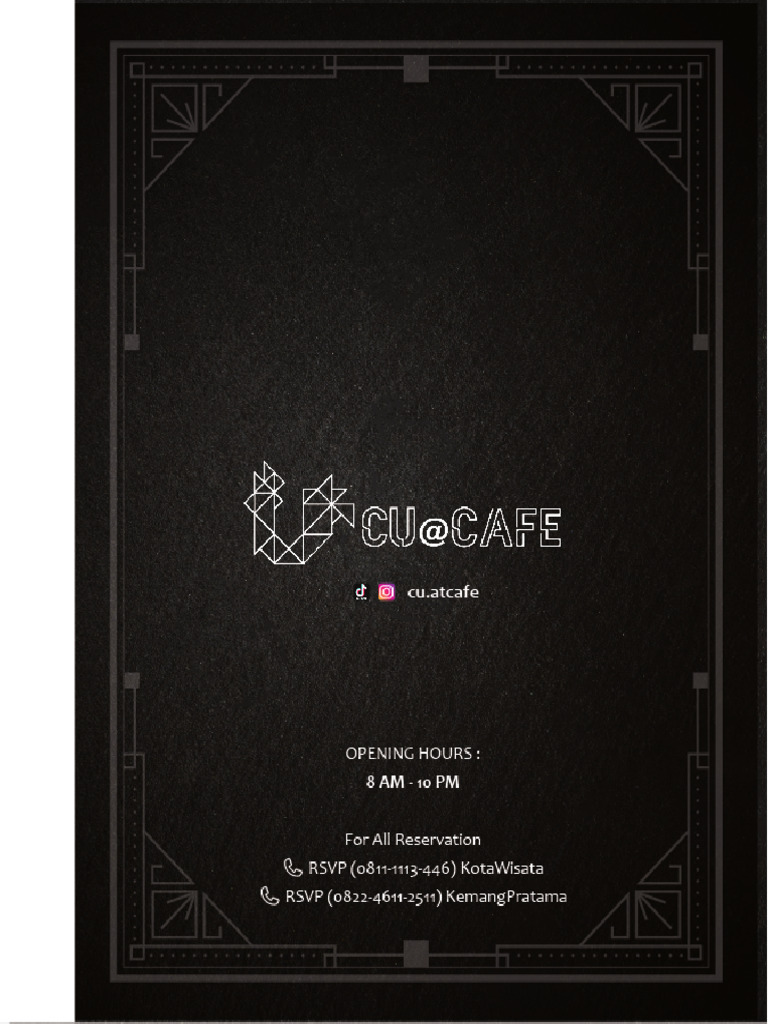 Cu Cafe Menu Update | PDF