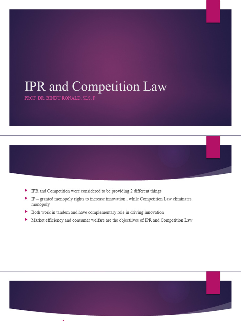 IPR and Competition Law | PDF | Competition Law | Intellectual Property