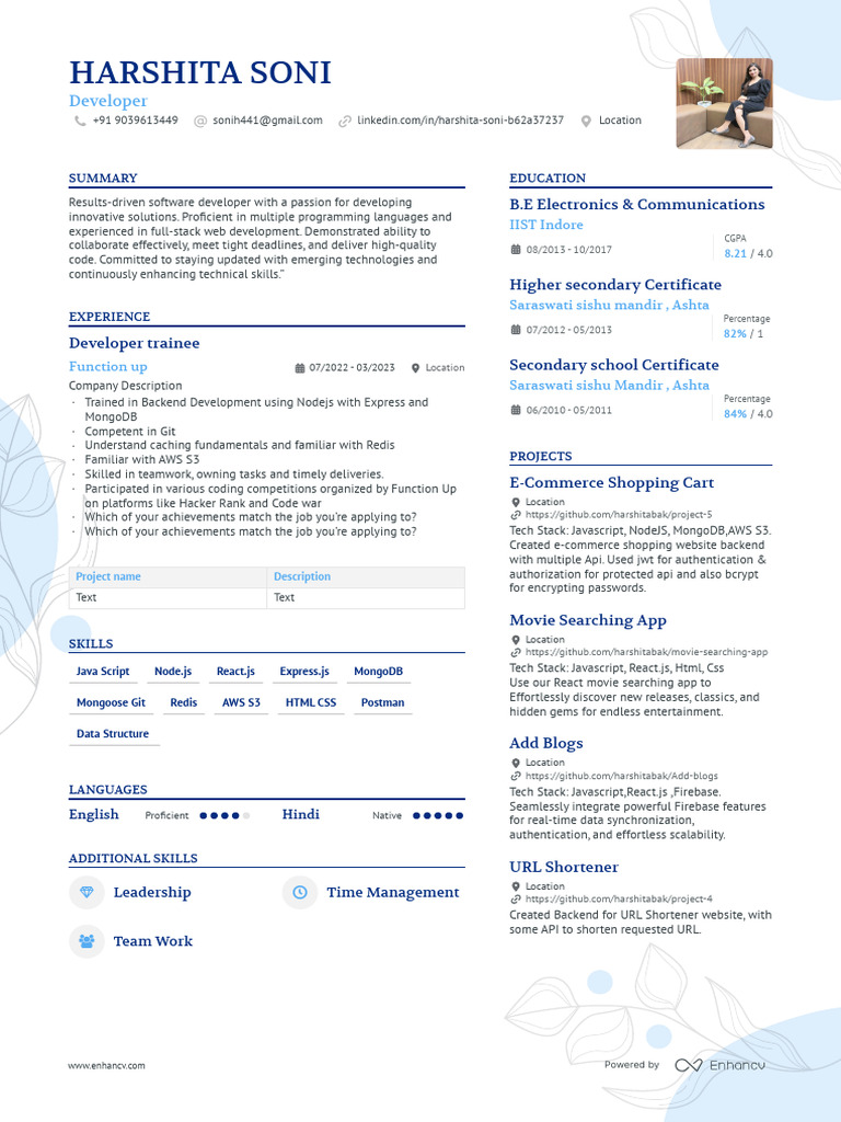 Harshita Soni Resume | PDF | Java Script | Computing