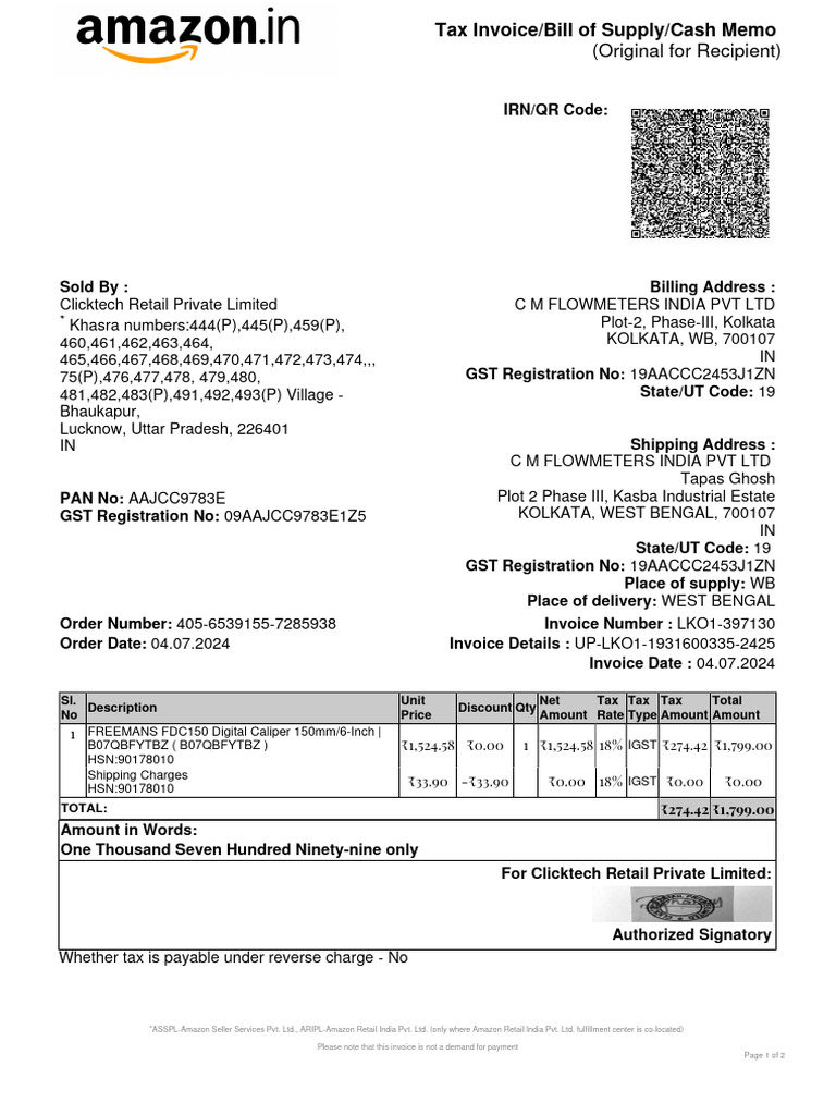 Amazon Invoice | PDF | Invoice | Trade