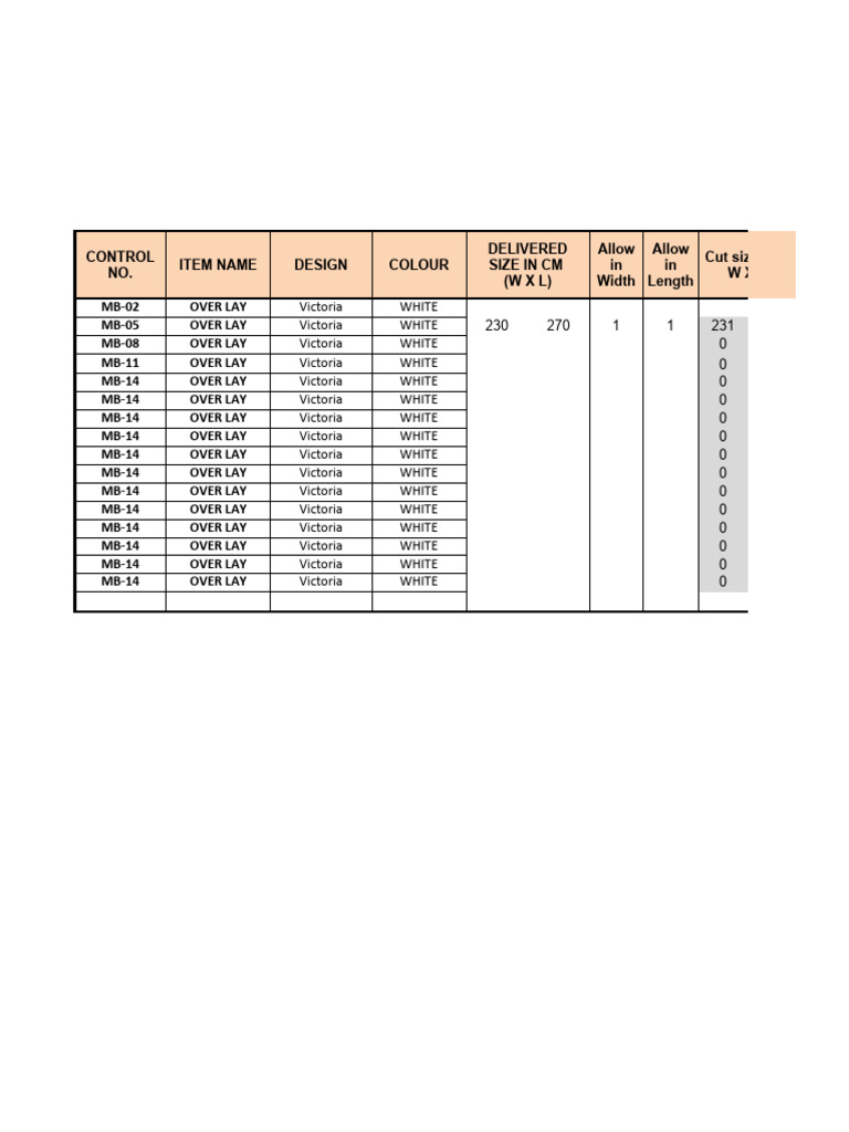 Table Linen Cost Sheet | PDF | Weaving | Textile Arts