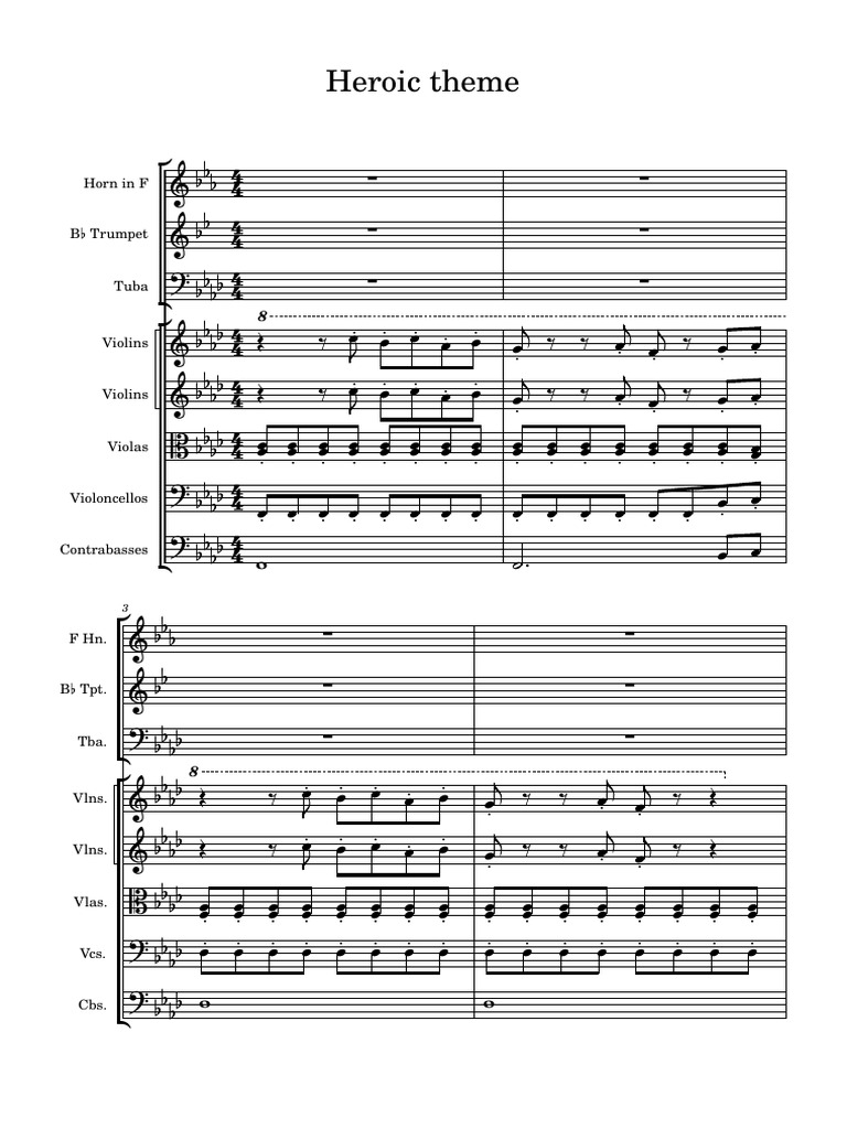 Heroic Theme | PDF | String Instruments | Brass Instruments
