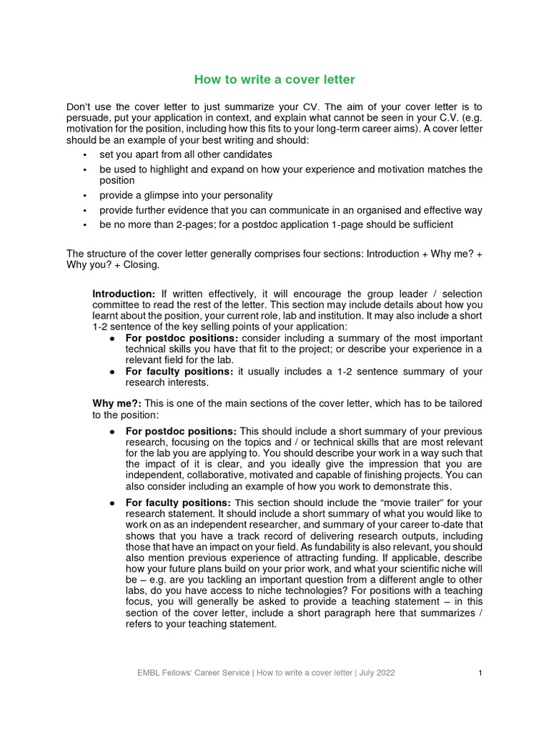 Guide to Writing an Effective Cover Letter | PDF | Human Communication ...