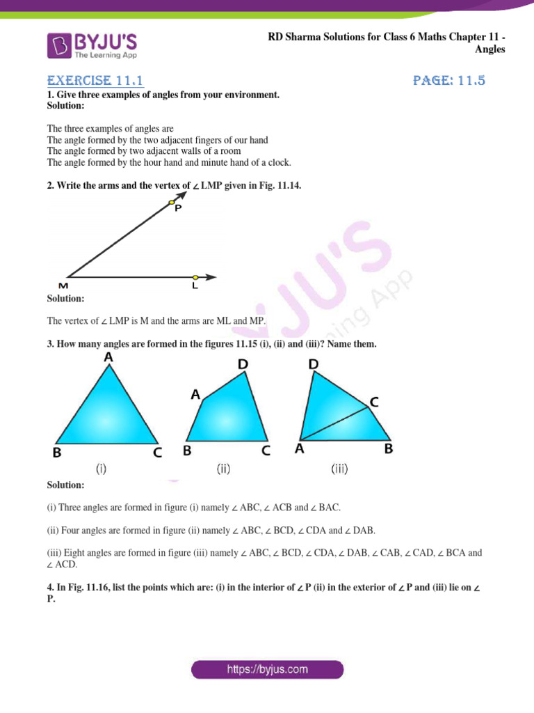 Class 6 Maths: Understanding Angles | PDF | Angle | Euclid