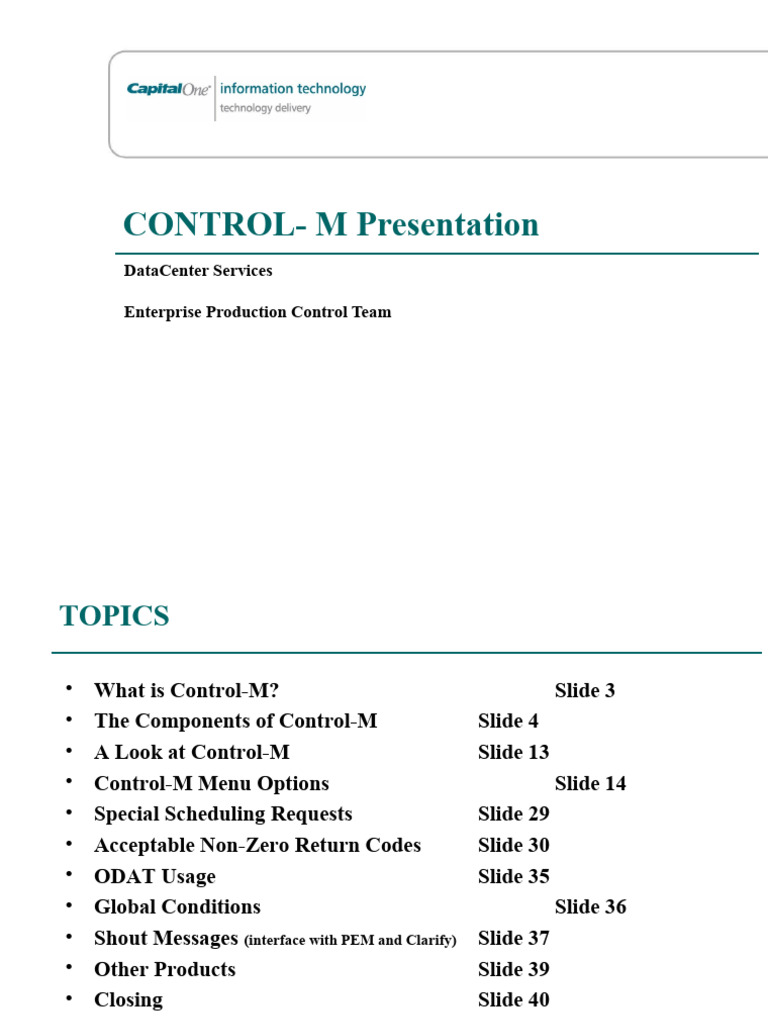 Control M Presentation | PDF | Command Line Interface | Application ...