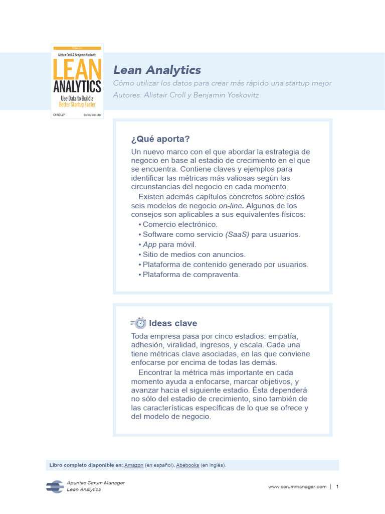 Estrategias de Métricas en Lean Analytics | PDF | Software como servicio | Empresa de inicio