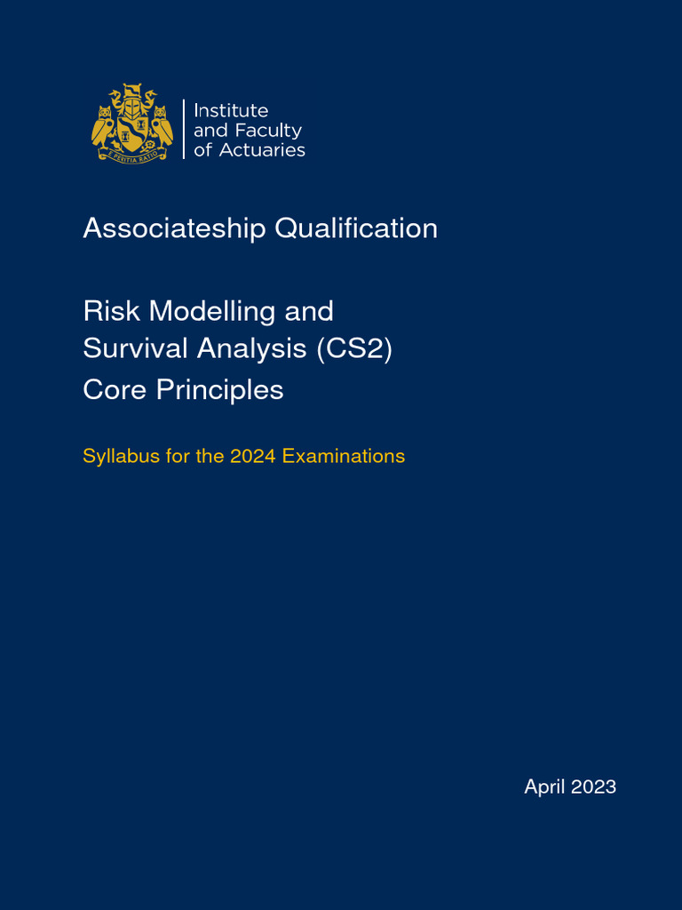 Cs2 Syllabus 2024 Pdf Time Series Markov Chain 