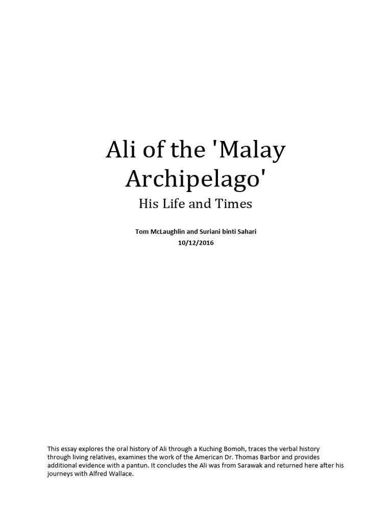 Ali of The 'Malay Archipelago' | PDF | Sarawak | Alfred Russel Wallace