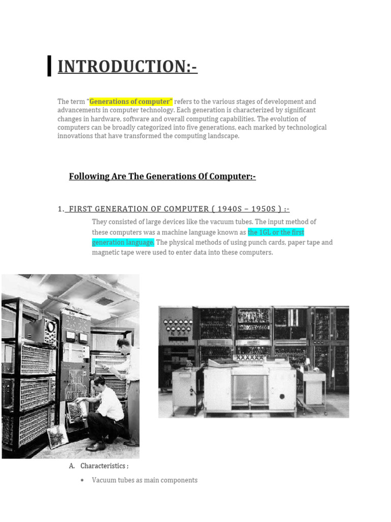 Generations of Computer | PDF | Artificial Intelligence | Intelligence (AI) & Semantics